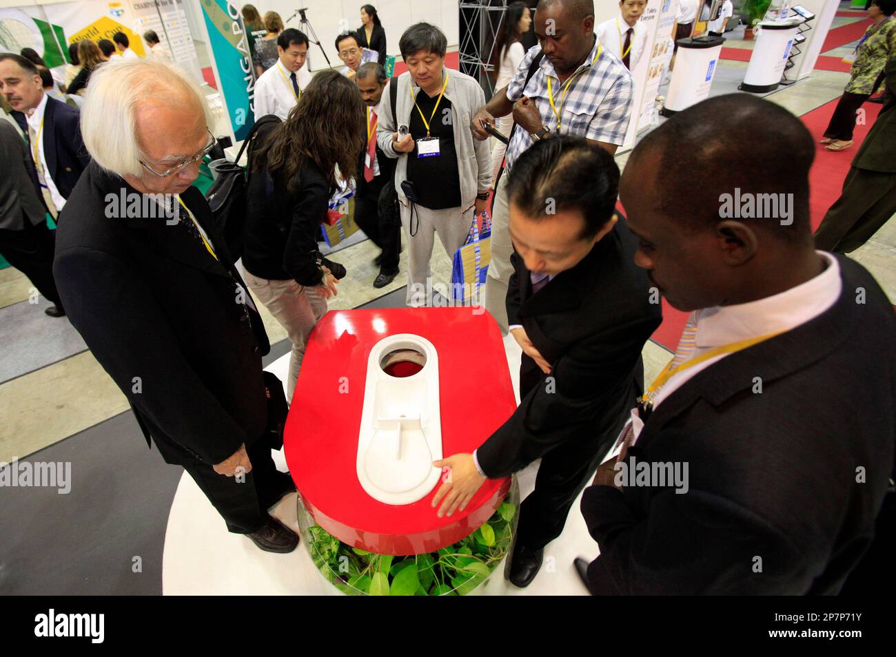 A prototype toilet made by Singapore-based Rigel Technology that ...