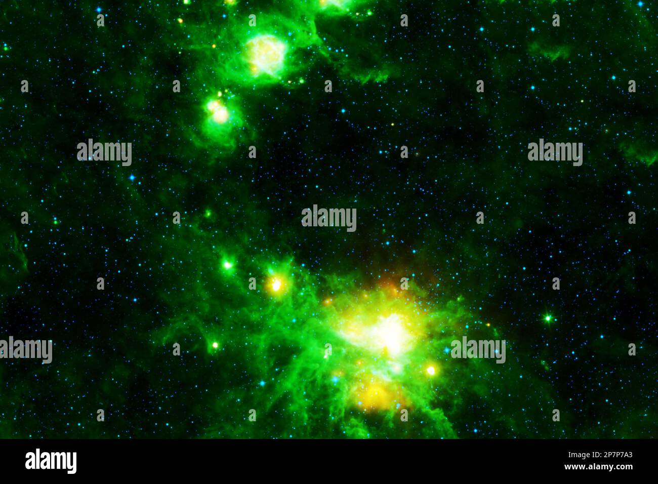 Beautiful green space nebula. Elements of this image furnishing NASA ...