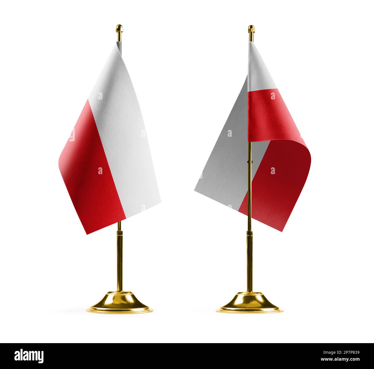 Small national flags of the Poland on a white background Stock Photo ...