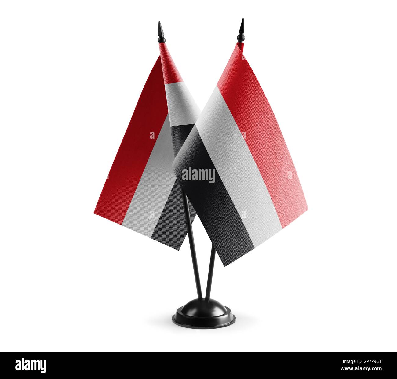 Small national flags of the Yemen on a white background Stock Photo - Alamy