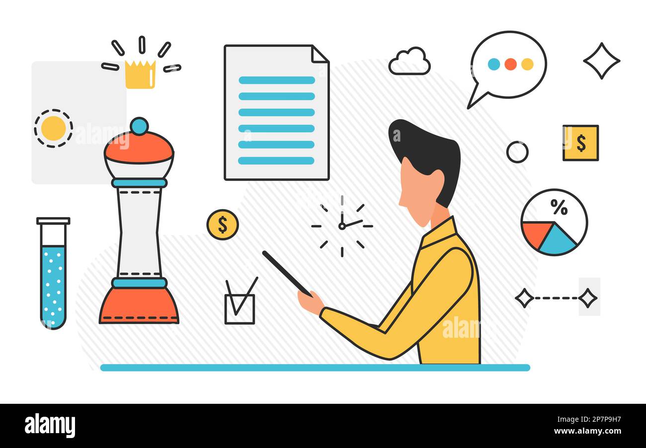 Right choice winner. Best decision, successful strategy, success ...