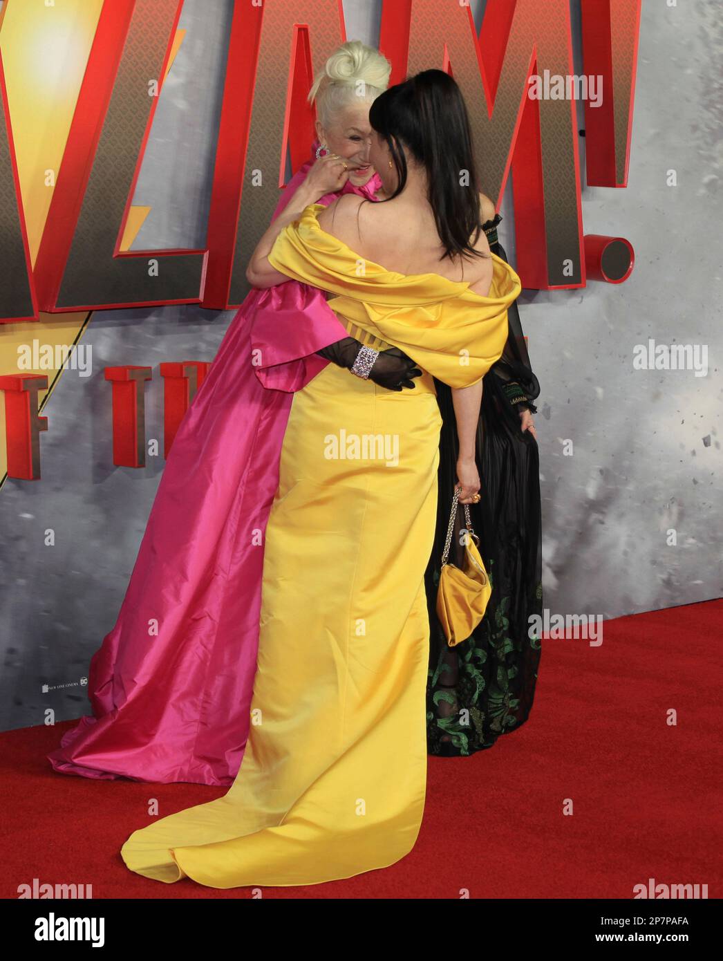 London, UK. Lucy Liu, Helen Mirren and Rachel Zegler at the Shazam ...