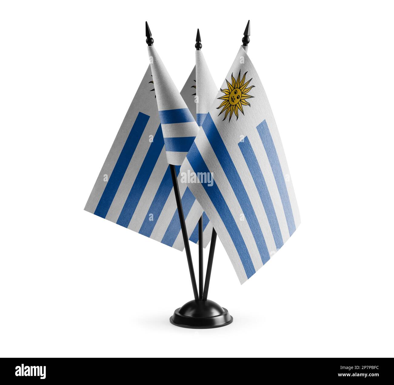 Small national flags of the Uruguay on a white background Stock Photo ...