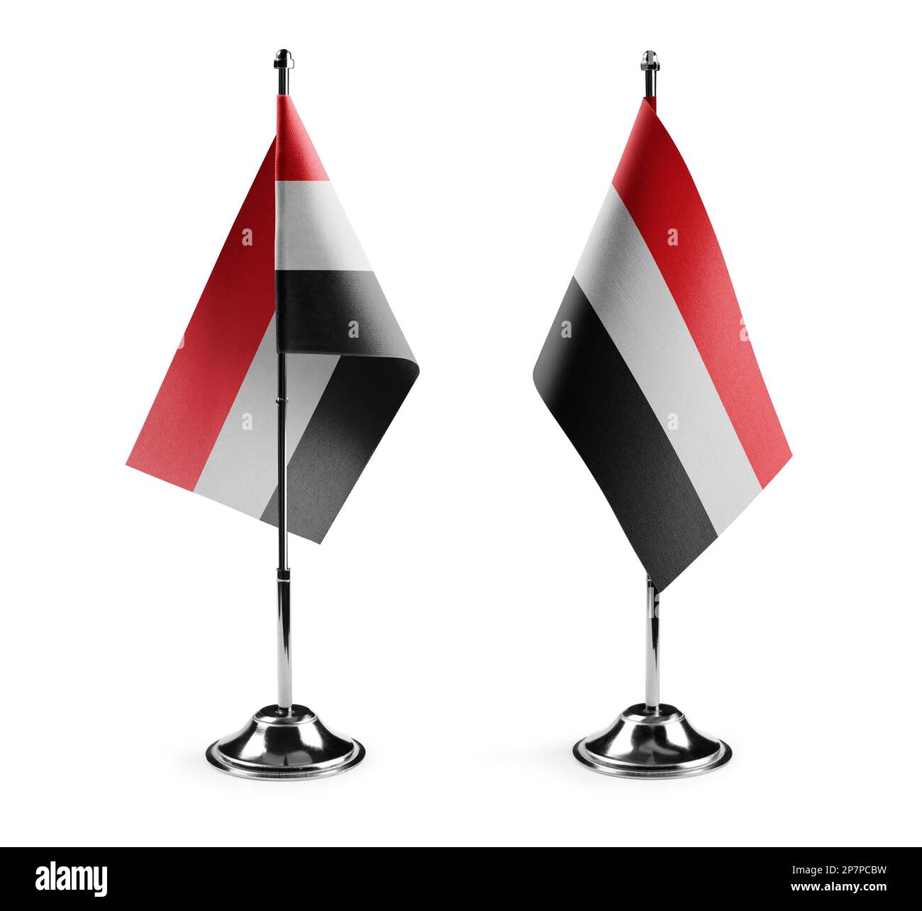 Small national flags of the Yemen on a white background Stock Photo - Alamy