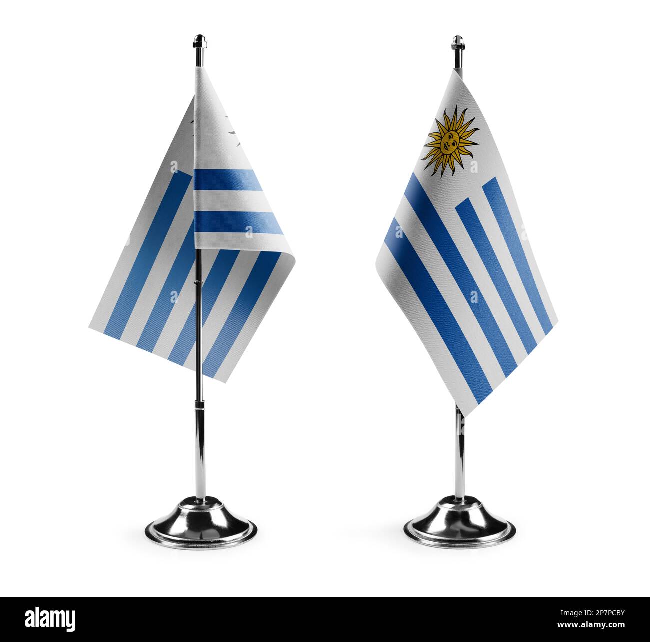 Small national flags of the Uruguay on a white background Stock Photo ...
