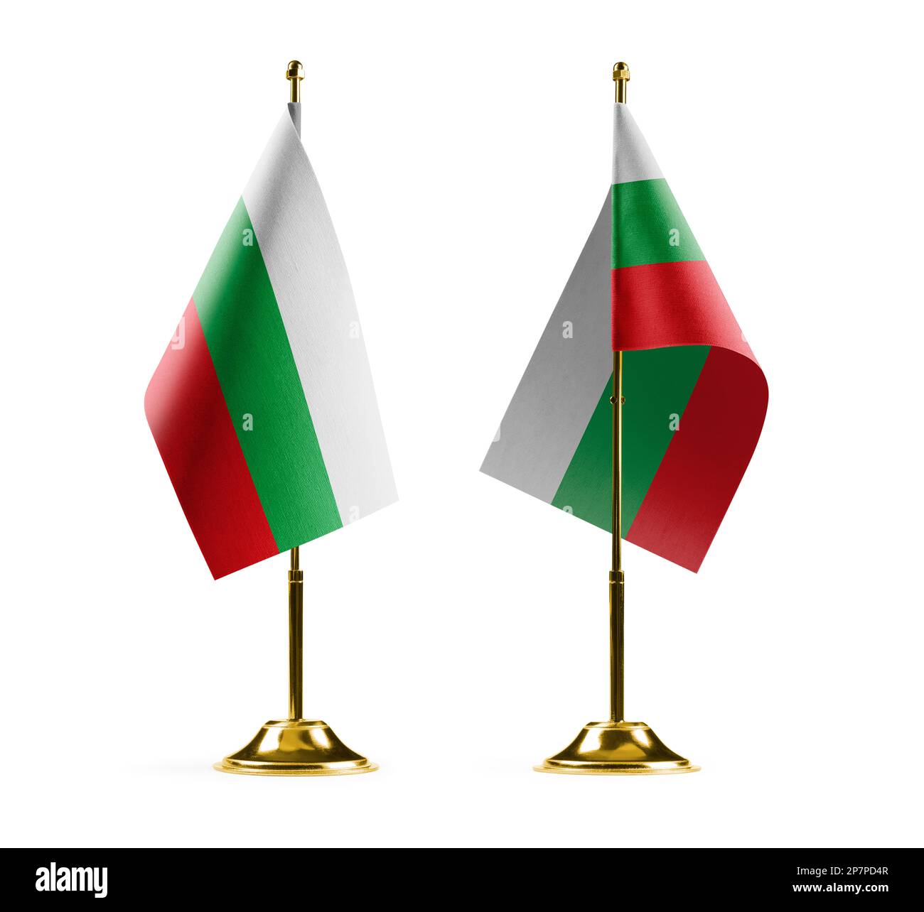 Small national flags of the Bulgaria on a white background Stock Photo ...