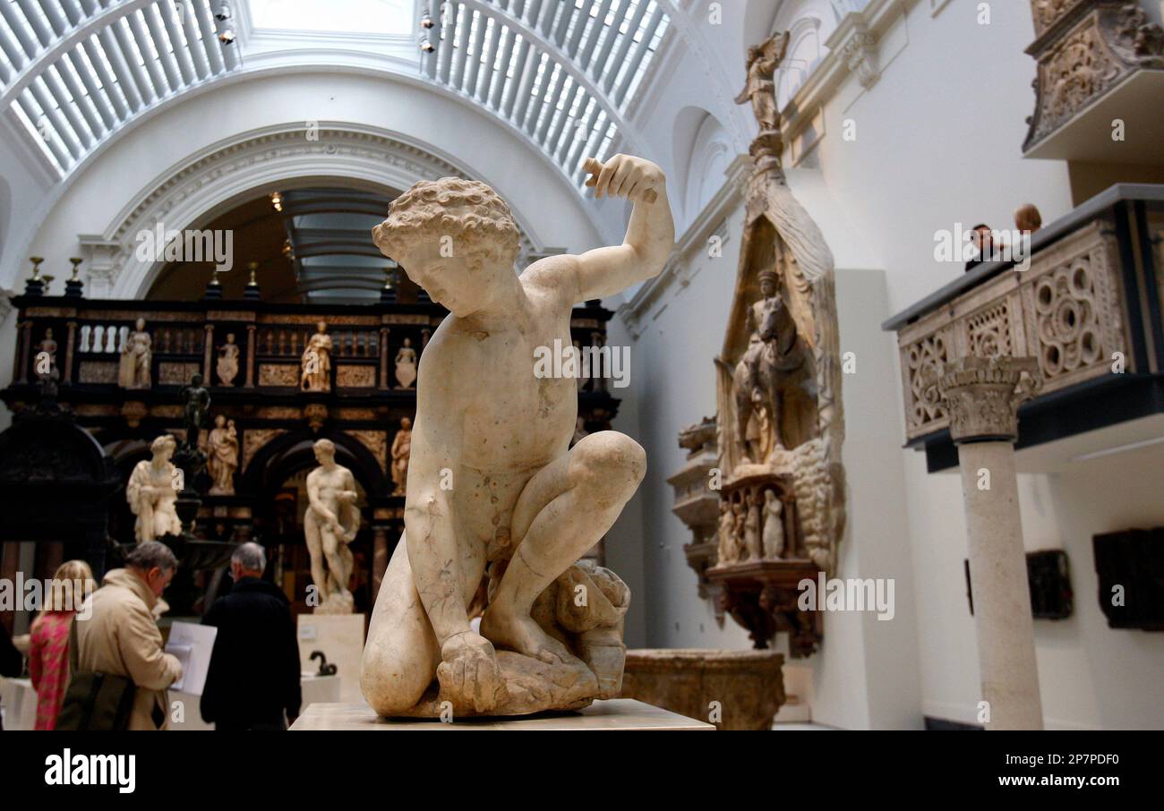 People view sculptures in the Renaissance City gallery, one of the new ...