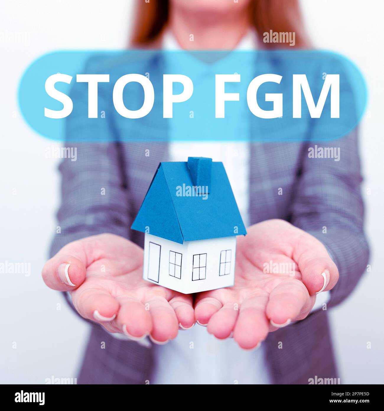 Text caption presenting Stop Fgm. Business approach Put an end on ...