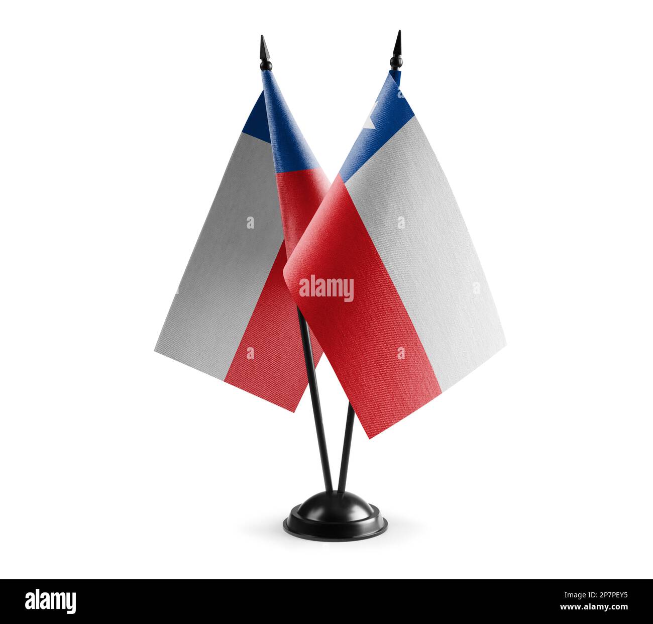 Small national flags of the Chile on a white background Stock Photo - Alamy