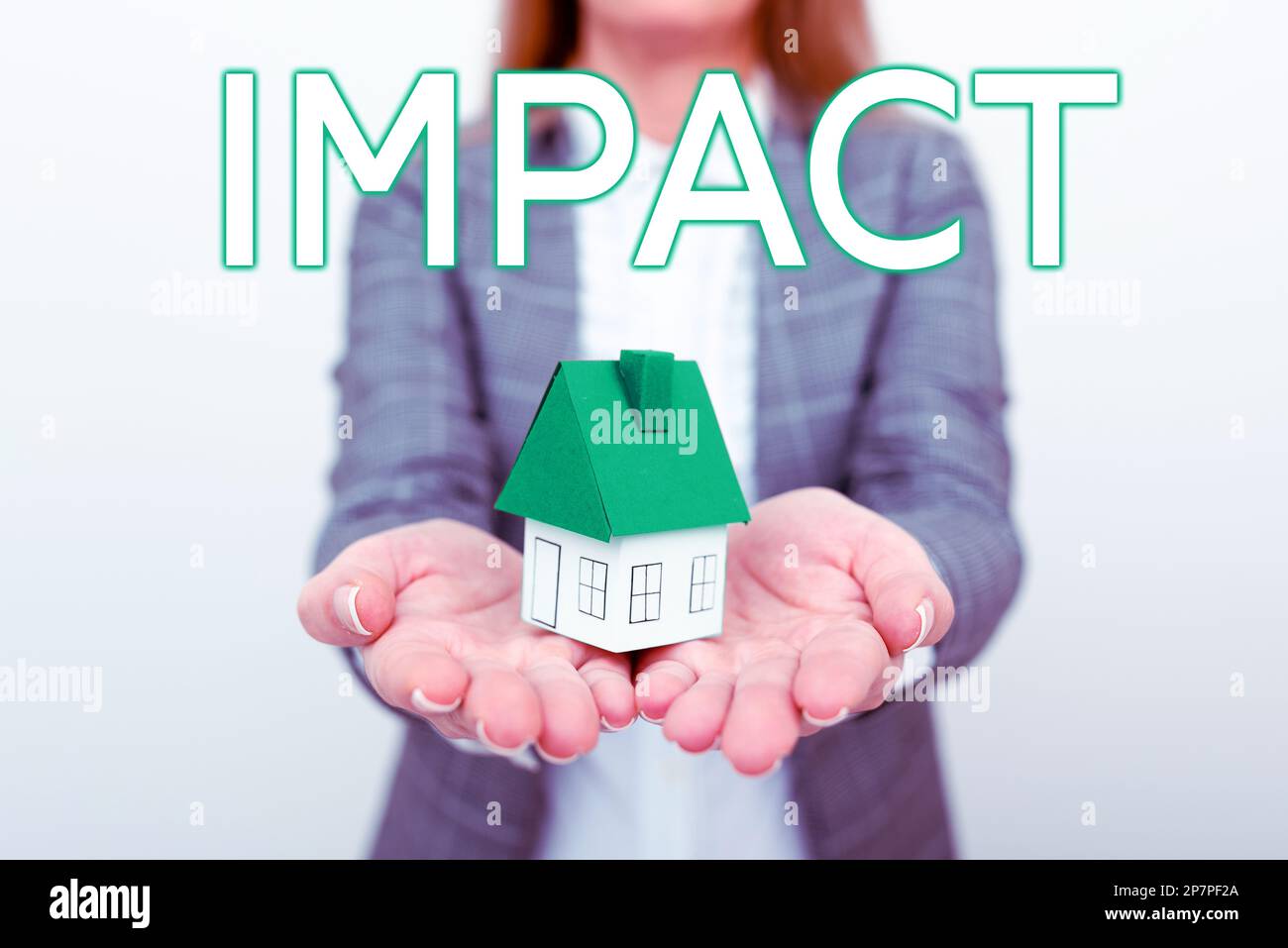 Text showing inspiration Impact. Word Written on action of one object ...