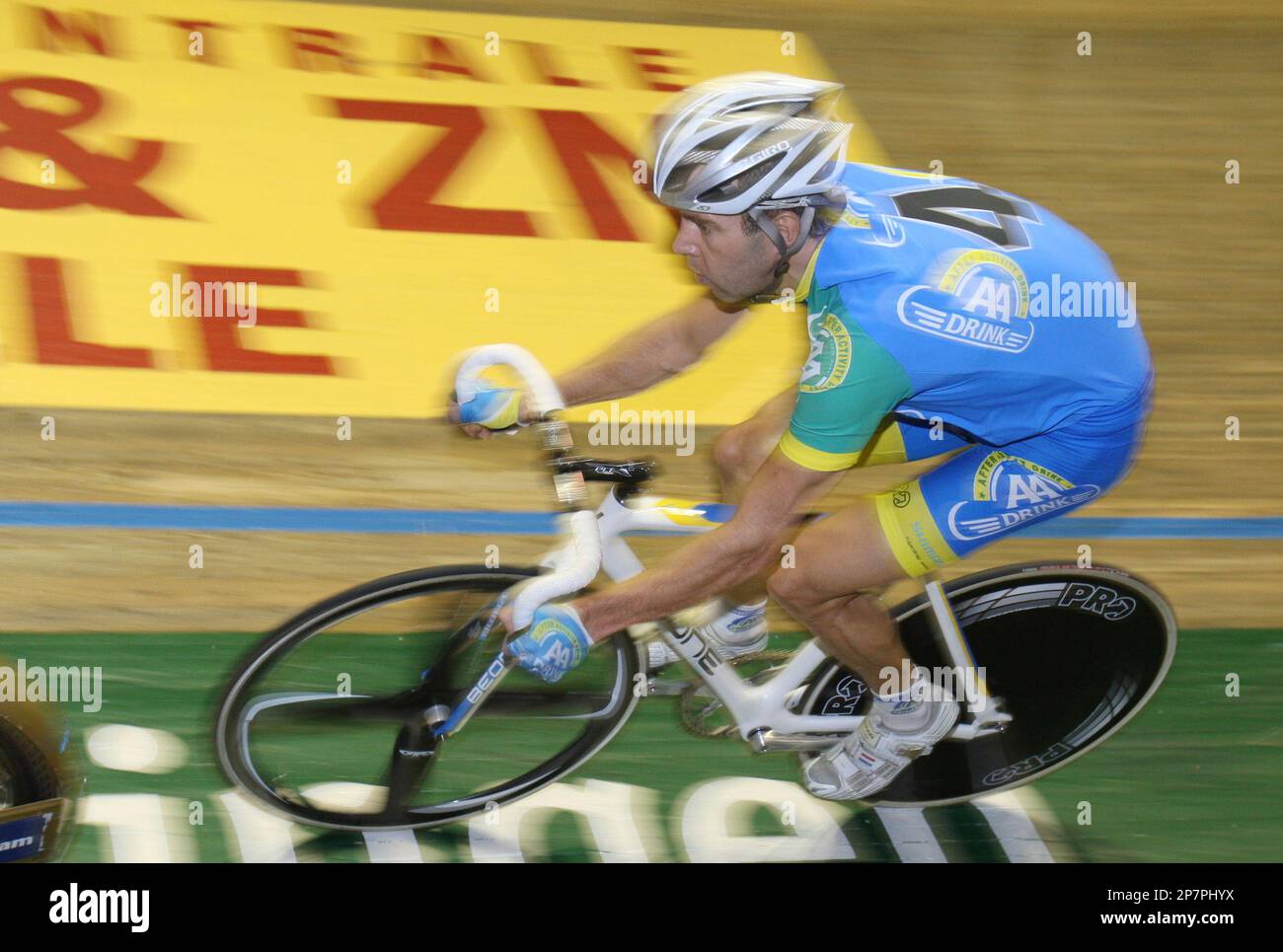 The Netherlands Danny Stam races to win the derny final during the ...