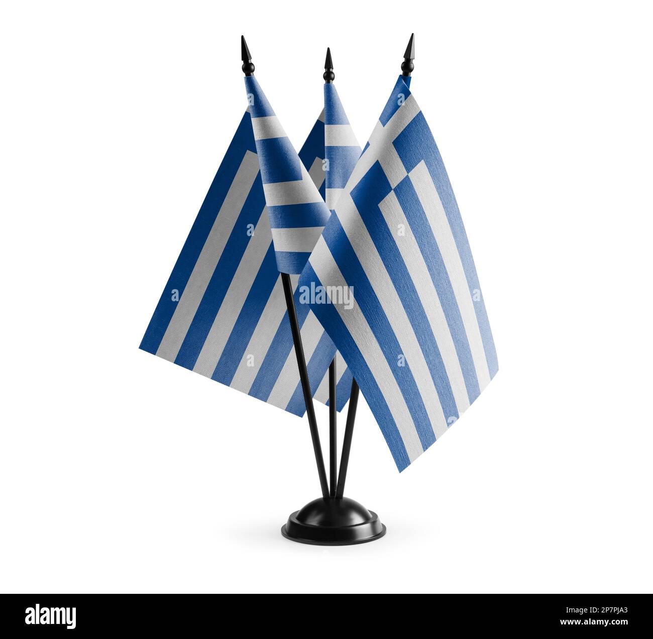 Small national flags of the Greece on a white background Stock Photo ...