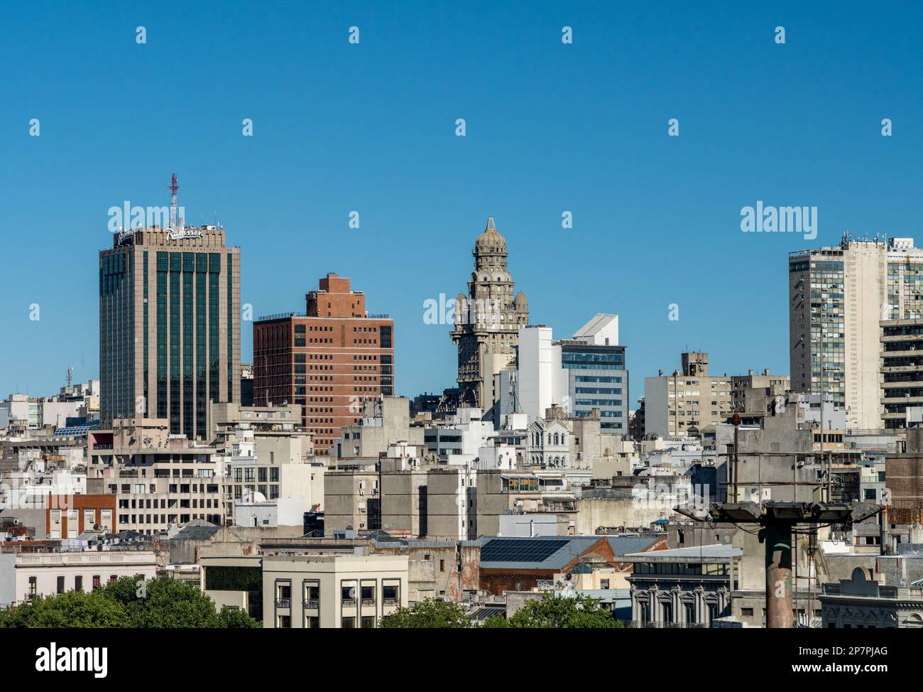 Montevideo, Uruguay - 5 February 2023: Downtown skyline including the ...