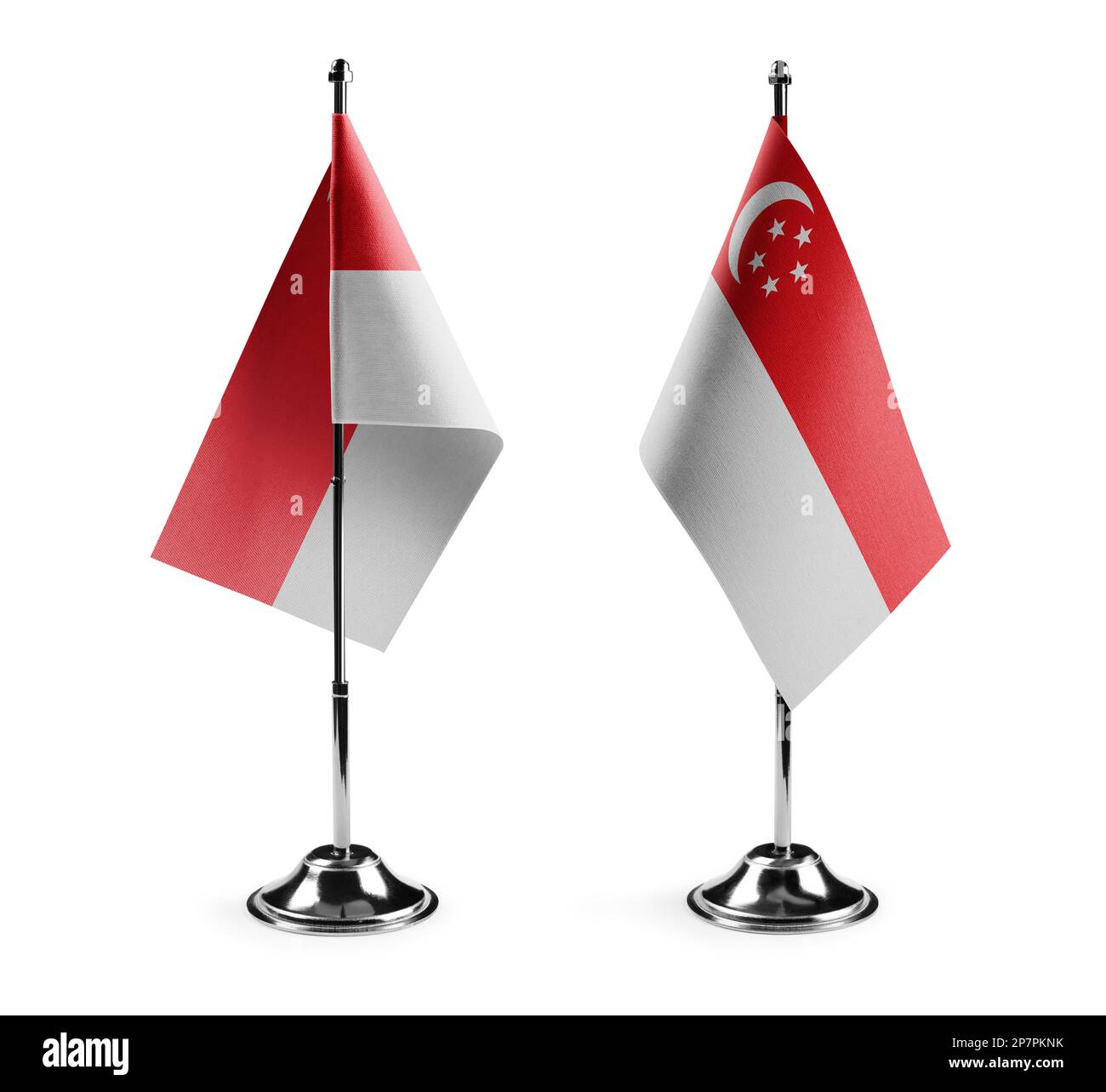 Small national flags of the Singapore on a white background Stock Photo ...
