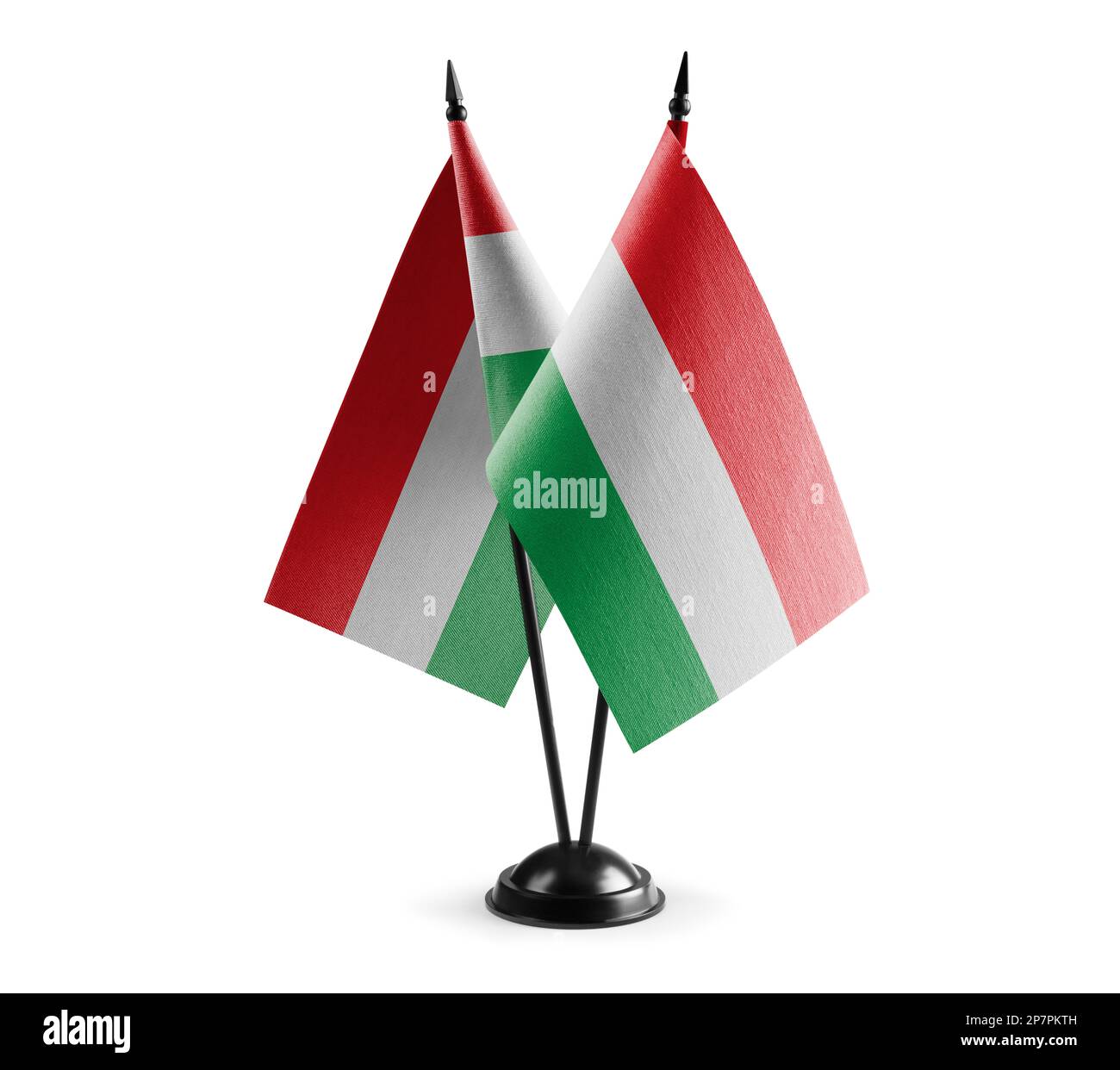 Small national flags of the Hungary on a white background Stock Photo ...