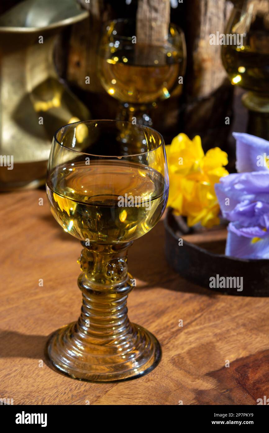 Antique German glassware, old Dutch style rummer or roemer glasses for ...