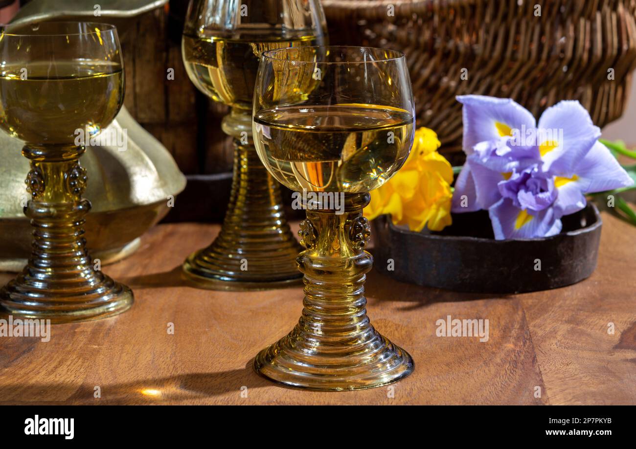 Antique German glassware, old Dutch style rummer or roemer glasses for ...