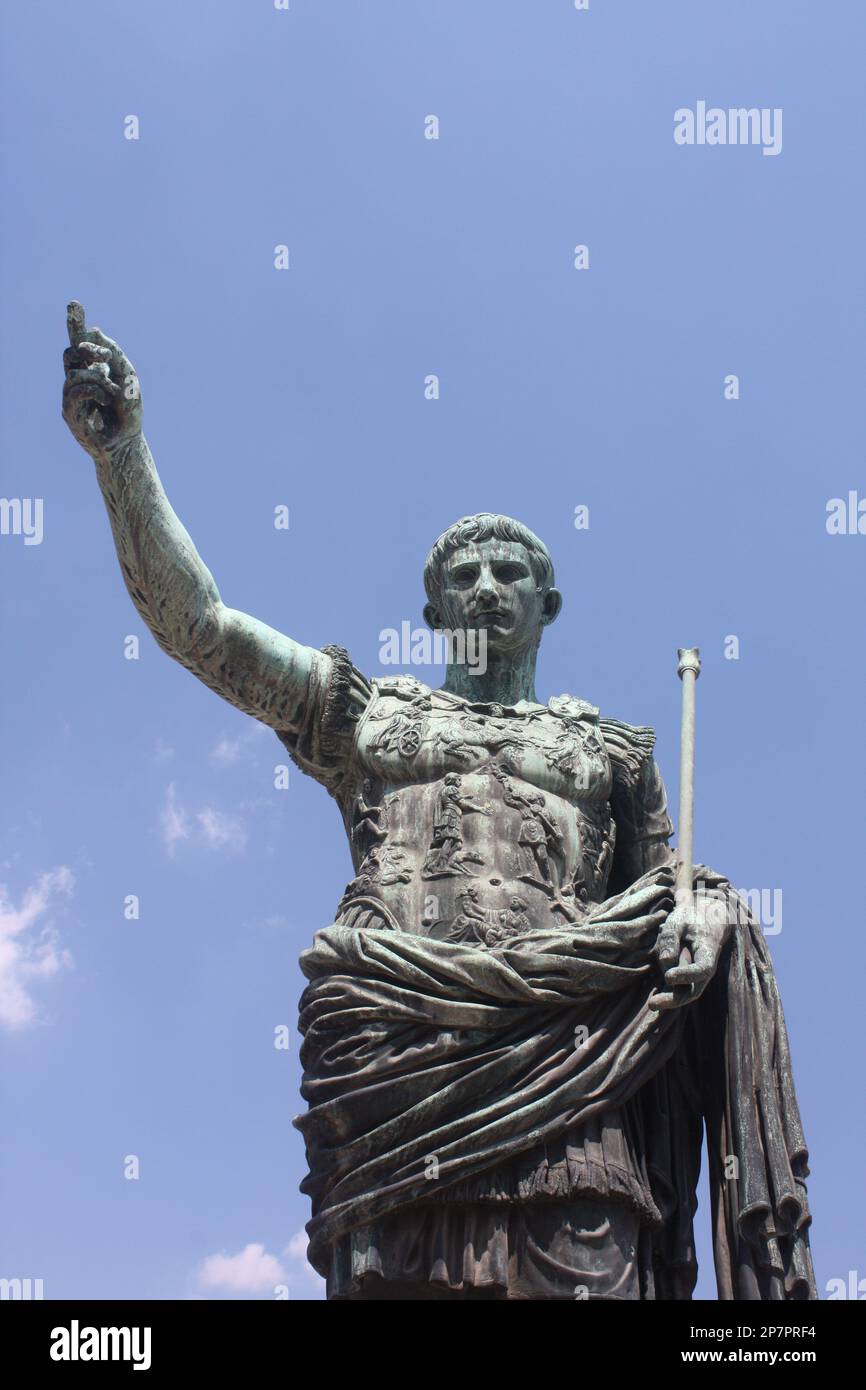 Statue of Trajan, Rome, Italy Stock Photo - Alamy