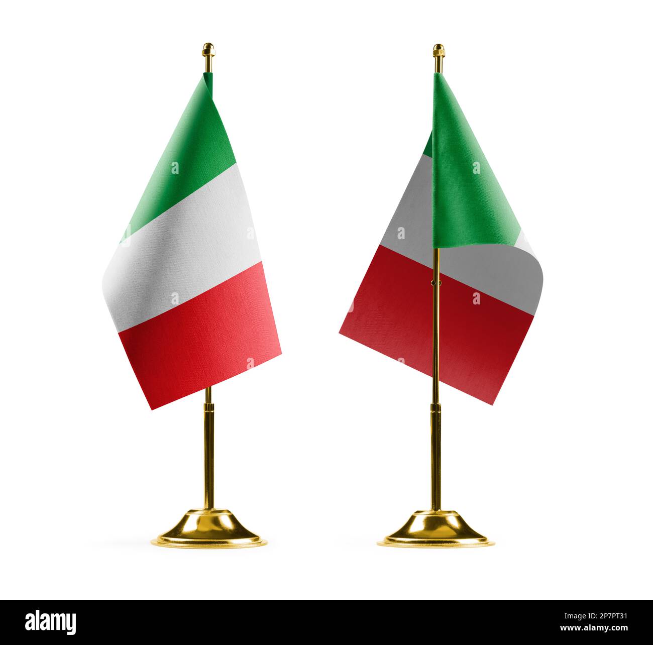 Small national flags of the Italy on a white background Stock Photo - Alamy