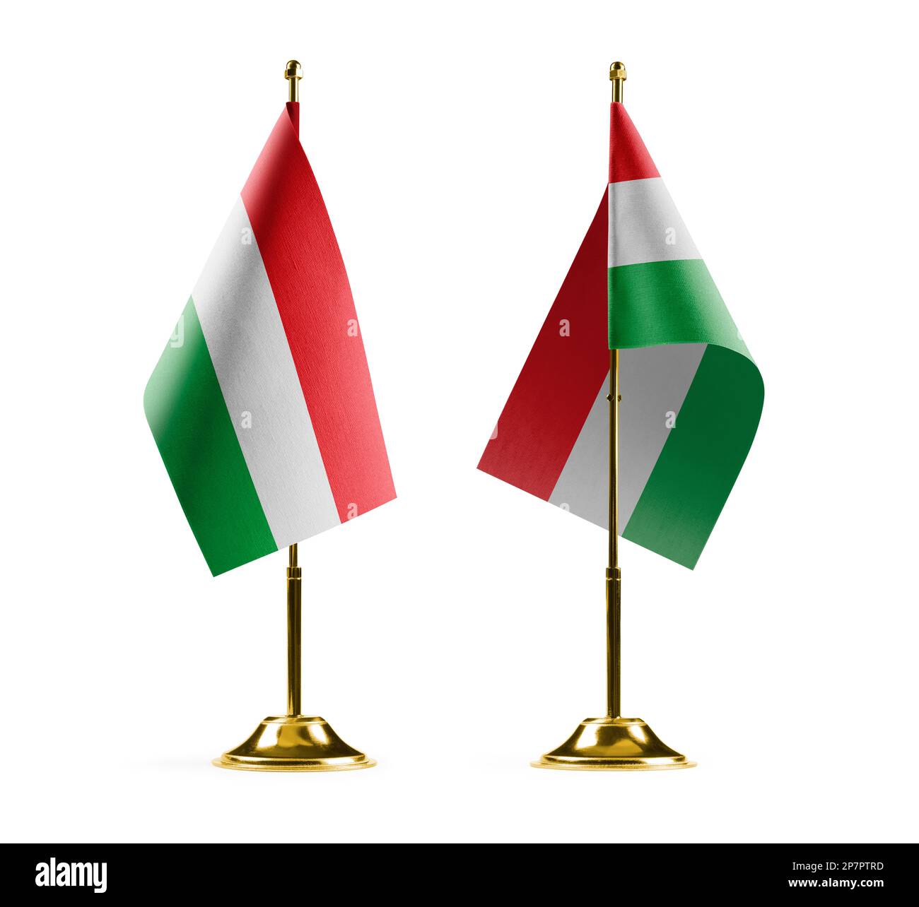 Small national flags of the Hungary on a white background Stock Photo ...