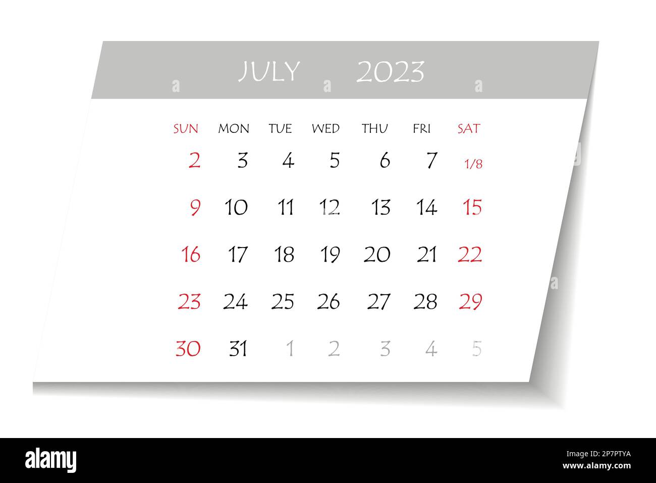 July 2023 calendar planner. Corporate week. Template layout, 12 months ...