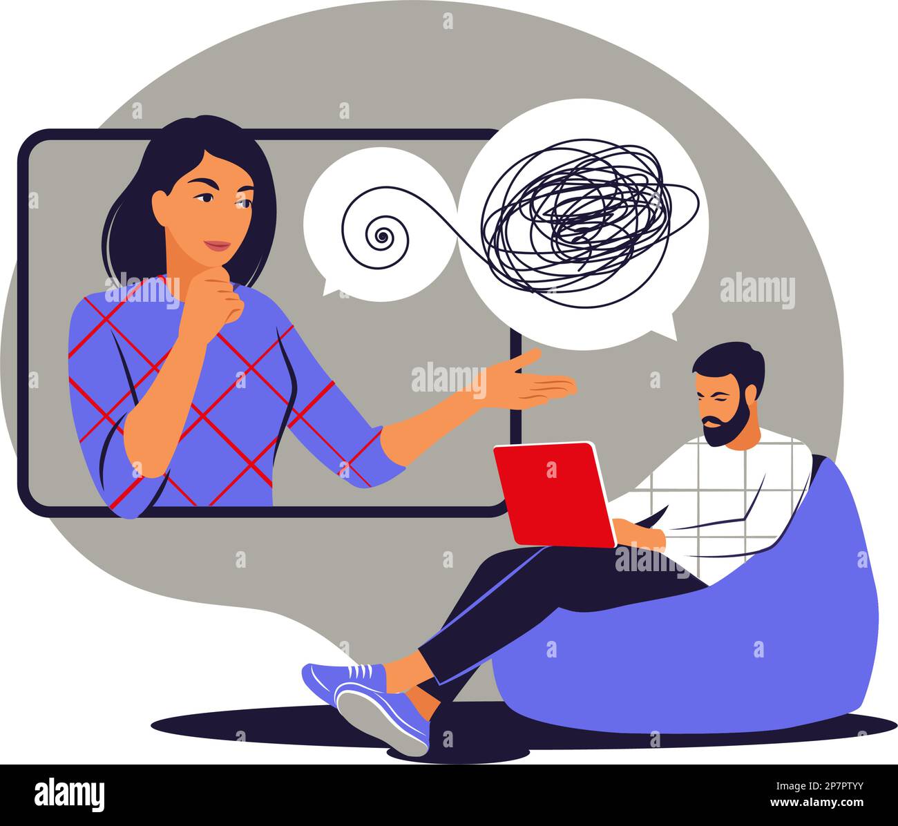 Psychological counseling concept. Psychological assistance service. Vector illustration. Flat ...