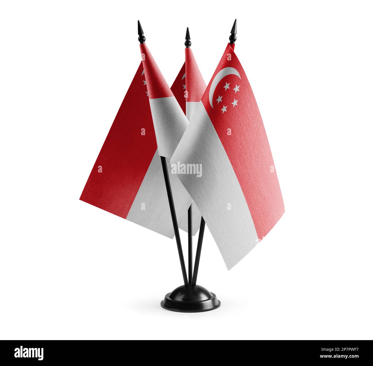 Small national flags of the Singapore on a white background Stock Photo ...
