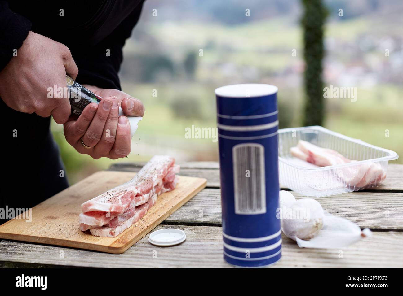 Chef seasoning dark hi-res stock photography and images - Alamy