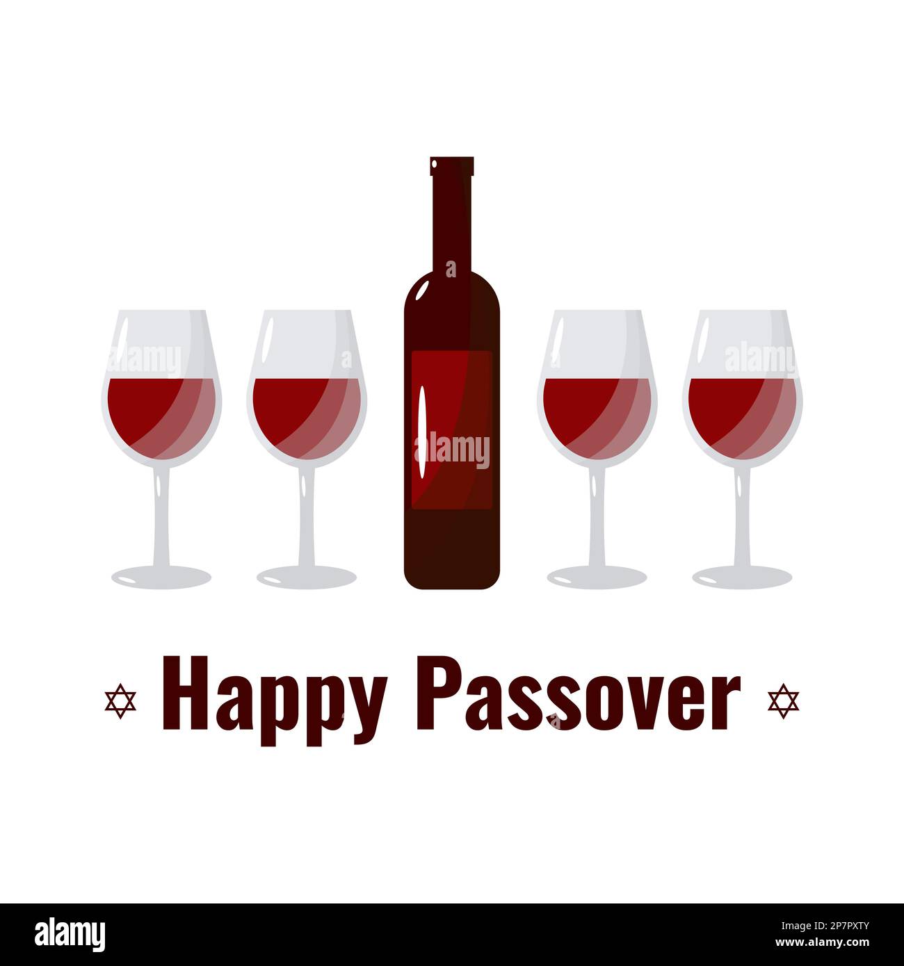 Jewish holiday Passover, Pesach, traditional icons and symbols. Vector ...