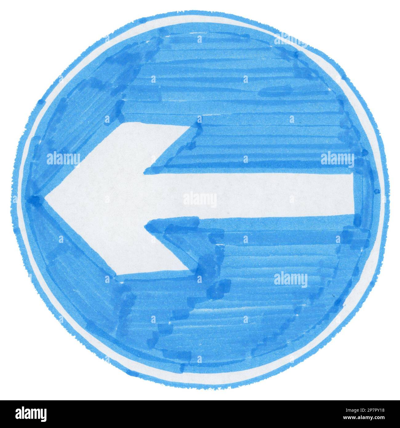 proceed in direction of the arrow to the left road sign illustration ...