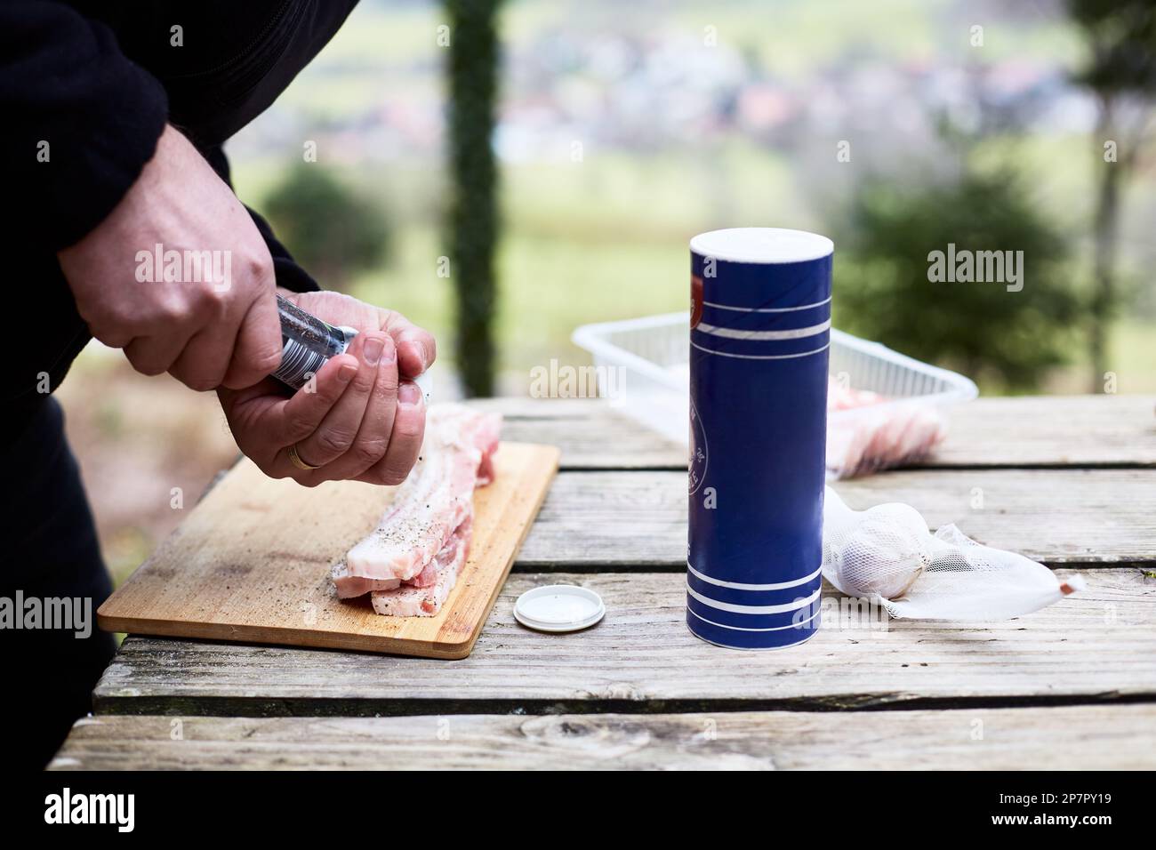 Chef seasoning dark hi-res stock photography and images - Alamy