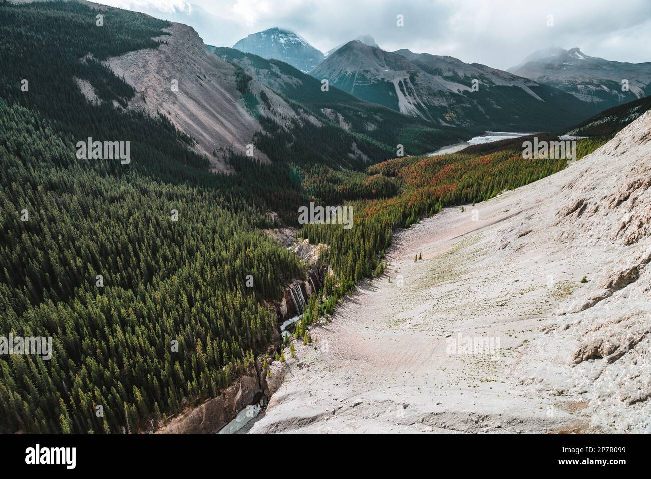 View from the Columbia Icefield Skywalk in Jasper National Park ...
