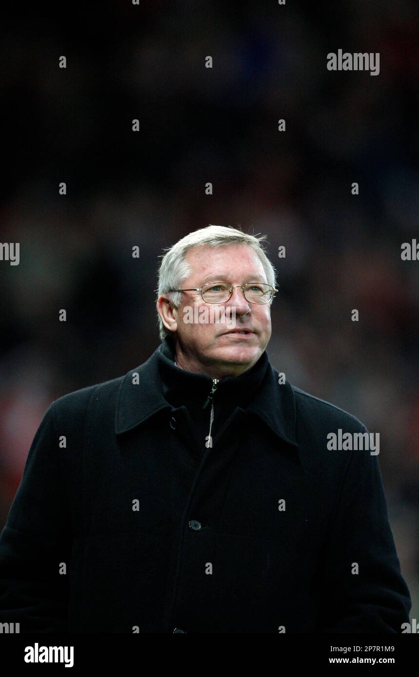 Manchester United manager Sir Alex Ferguson before their Champions ...