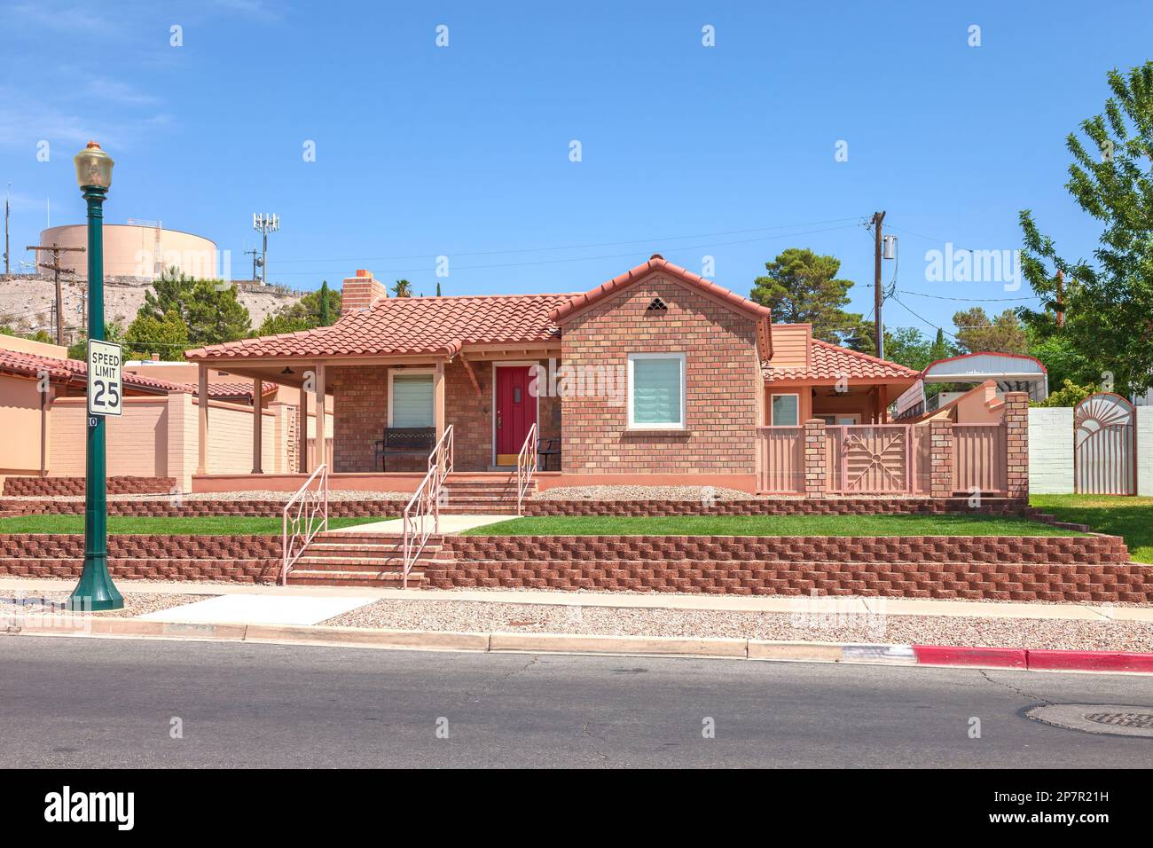 Brick house and surrounding suburbs of Boulder city Nevada state Stock ...