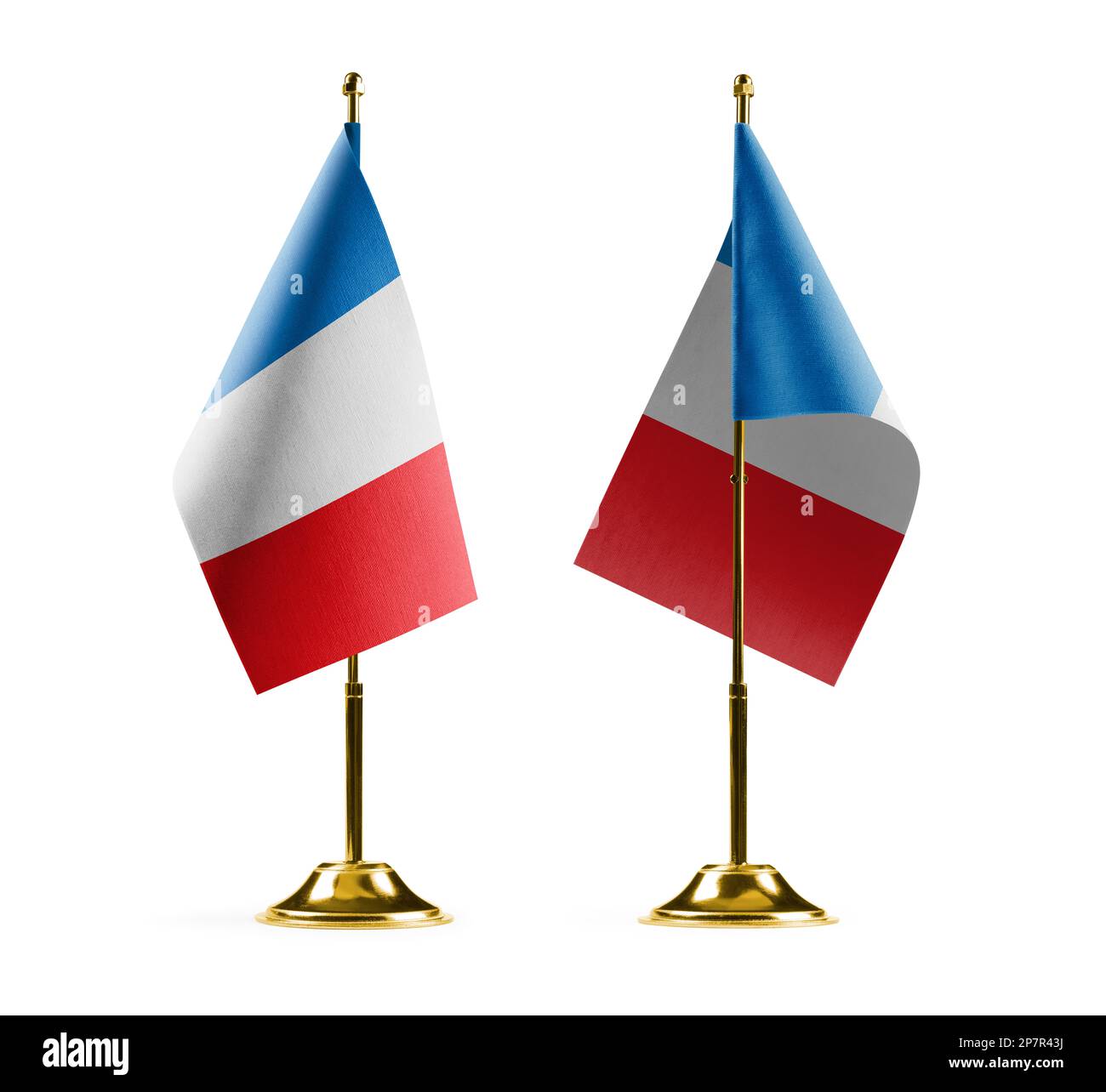 Small national flags of the France on a white background Stock Photo ...