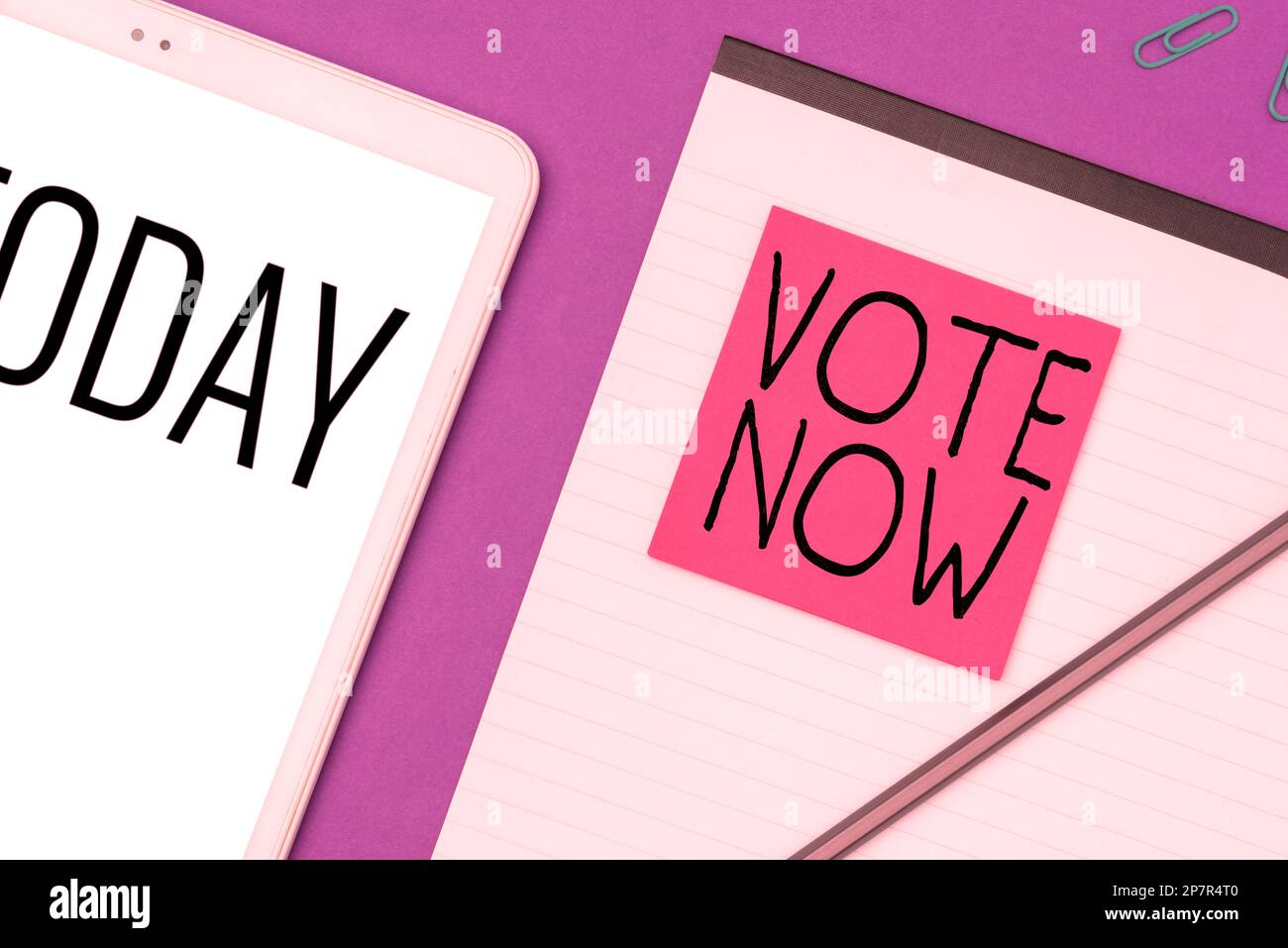 Hand writing sign Vote Now. Conceptual photo formal indication of ...