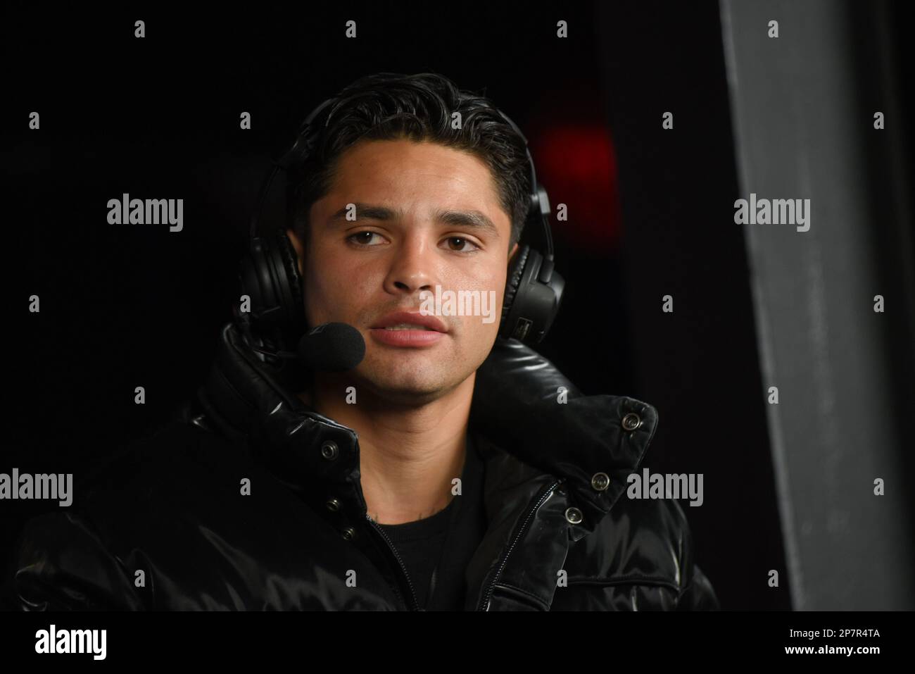 Ryan Garcia attends the Gervonta Davis vs. Ryan Garcia boxing match ...