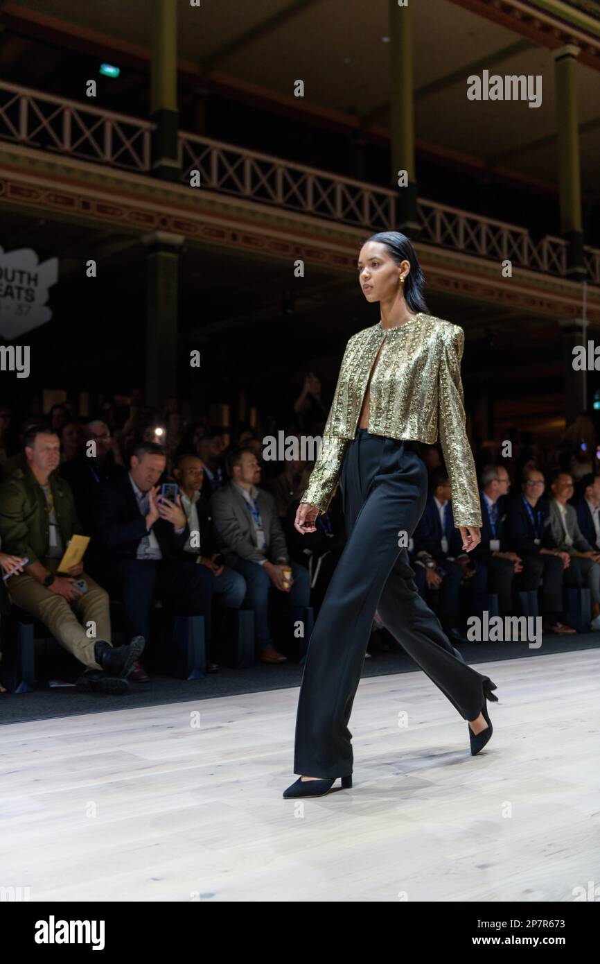 Melbourne, Australia. 08th Mar, 2023. A model showcases designs by ...