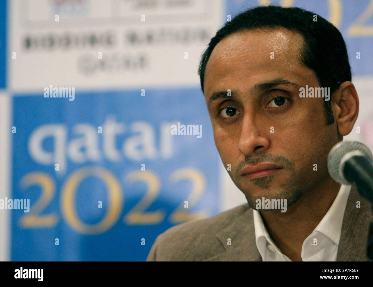 Saudi Arabia's former striker Sami Al Jaber looks on during a press ...