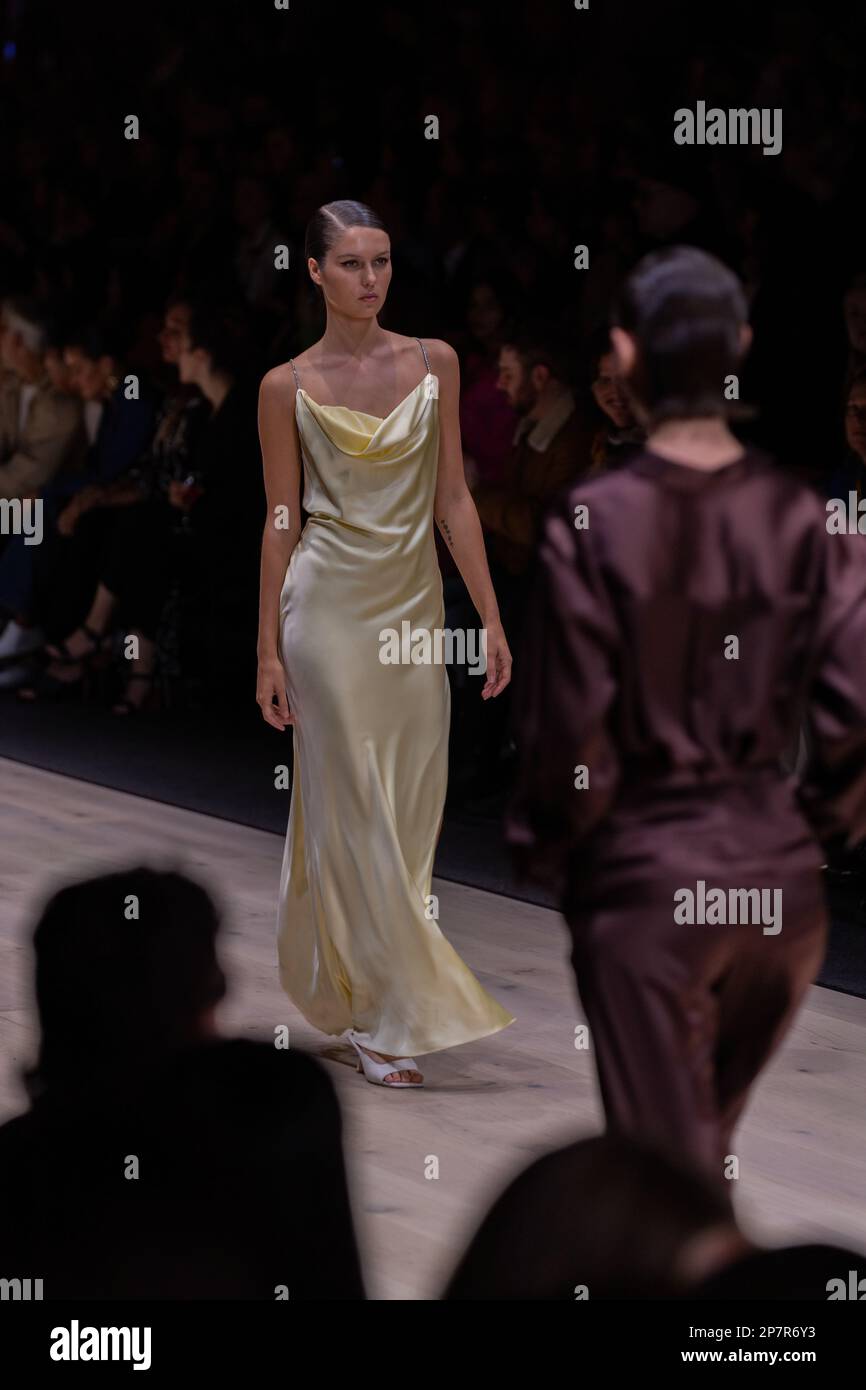 Melbourne, Australia. 08th Mar, 2023. A model showcases designs by ...