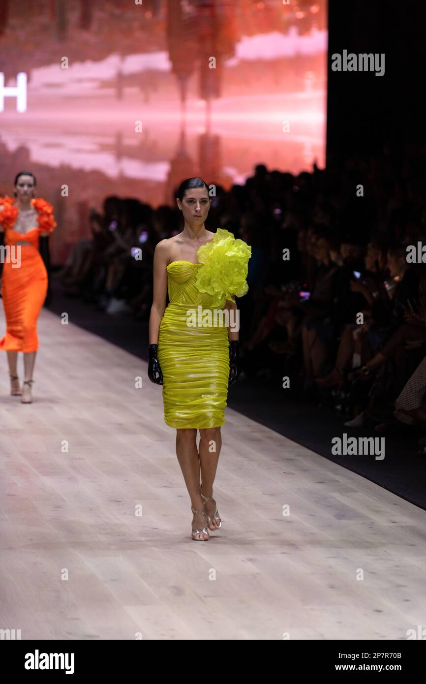Melbourne, Australia. 08th Mar, 2023. A model showcases designs by ...