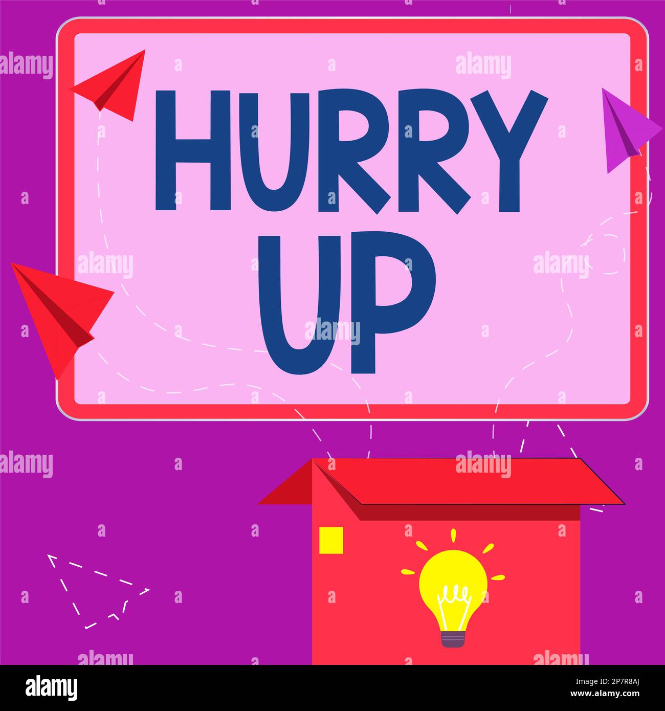 Conceptual caption Hurry Up. Internet Concept asking someone to do a ...