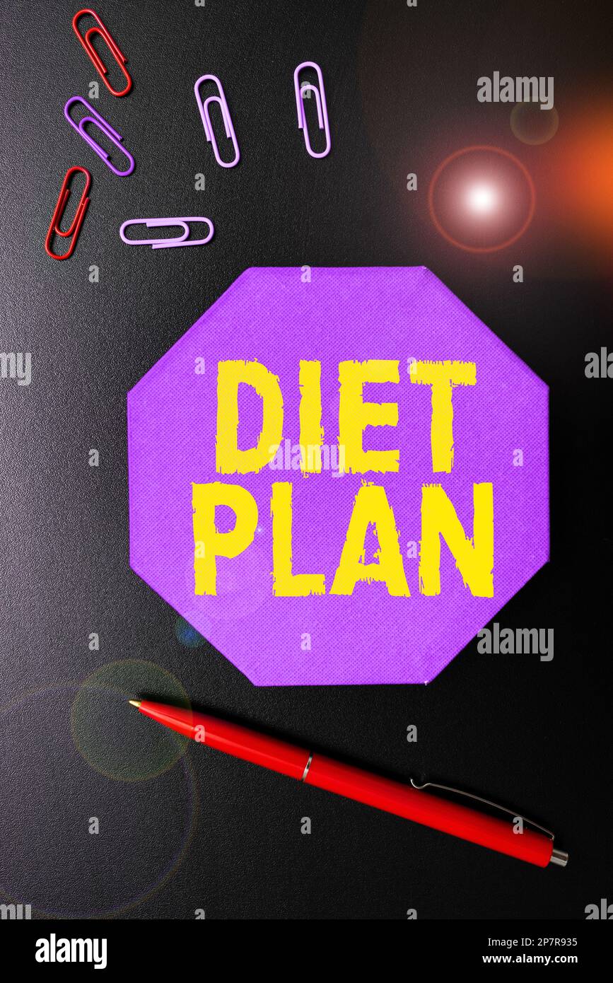 Conceptual caption Diet Plan. Concept meaning Use of specific intake of ...