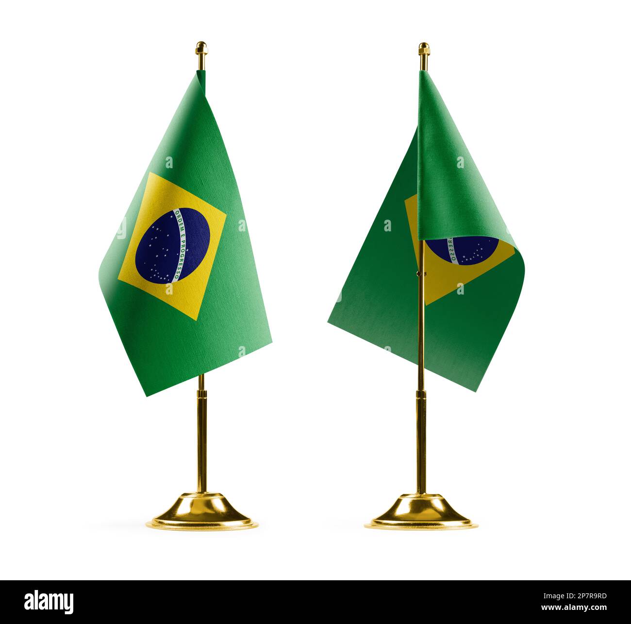 Small national flags of the Brazil on a white background Stock Photo ...
