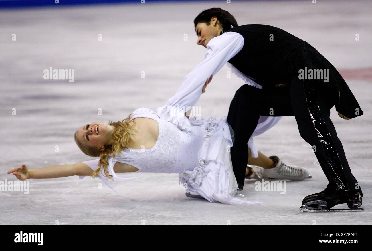 Canada's Kaitlyn Weaver and Andrew Poje from Waterloo, Ont. perform their free dance to win the ...