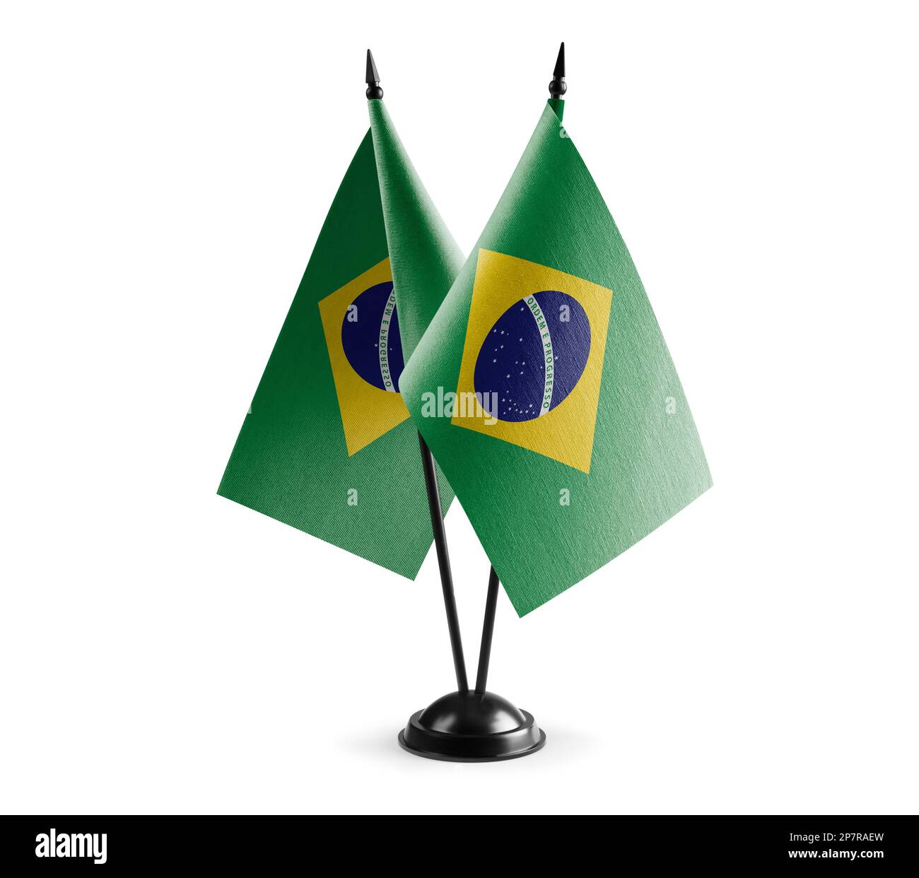 Small national flags of the Brazil on a white background Stock Photo ...
