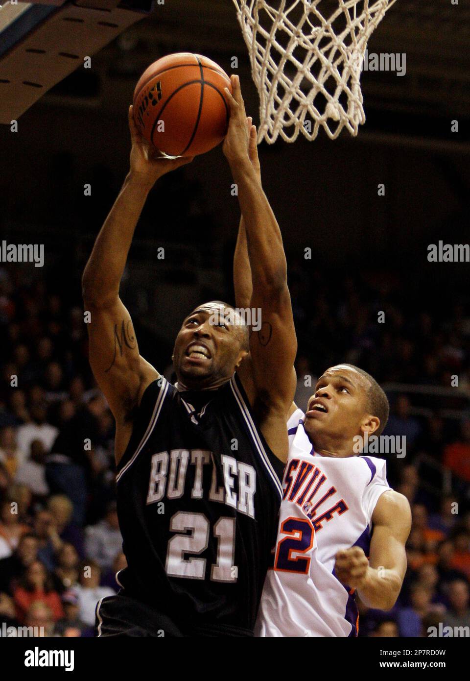 Butler guard/forward Willie Veasley (21) puts up a shot against ...