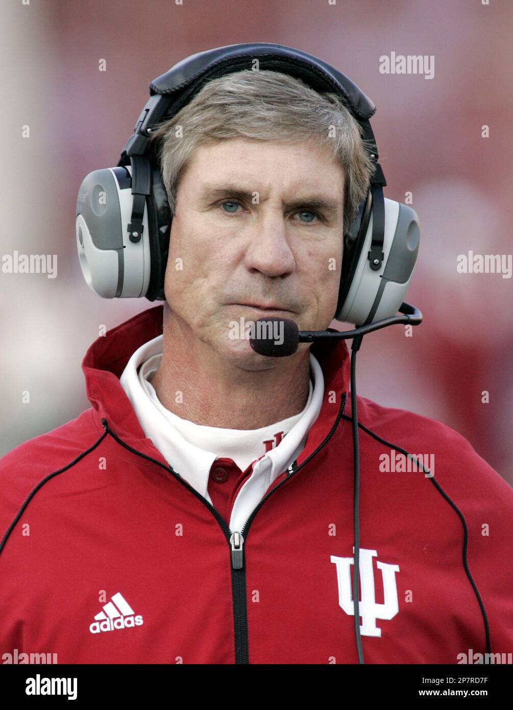 Indiana coach Bill Lynch watches the action during the first half of an ...