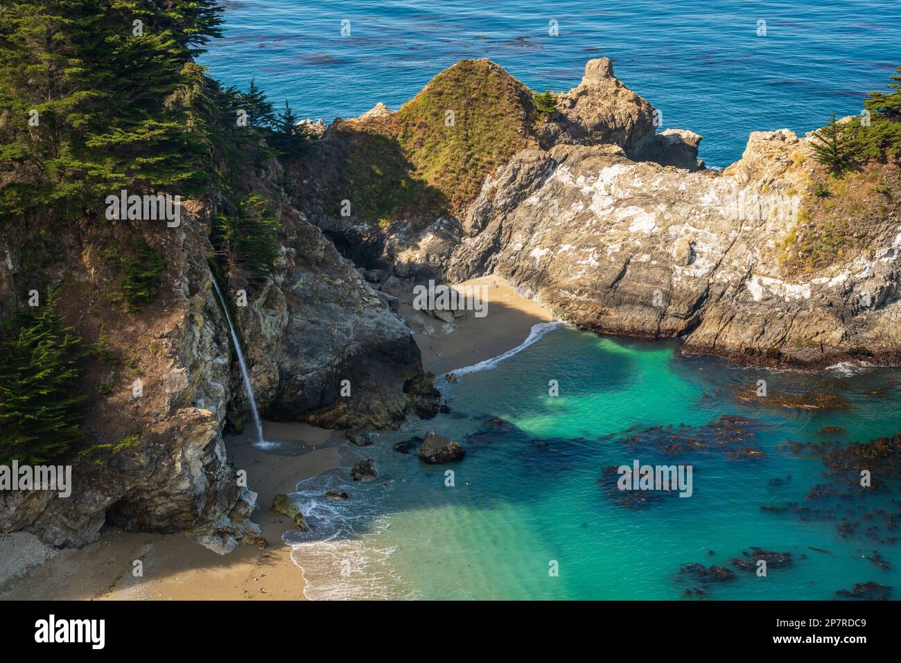 Overlook of McWay Falls at Big Sur Stock Photo - Alamy