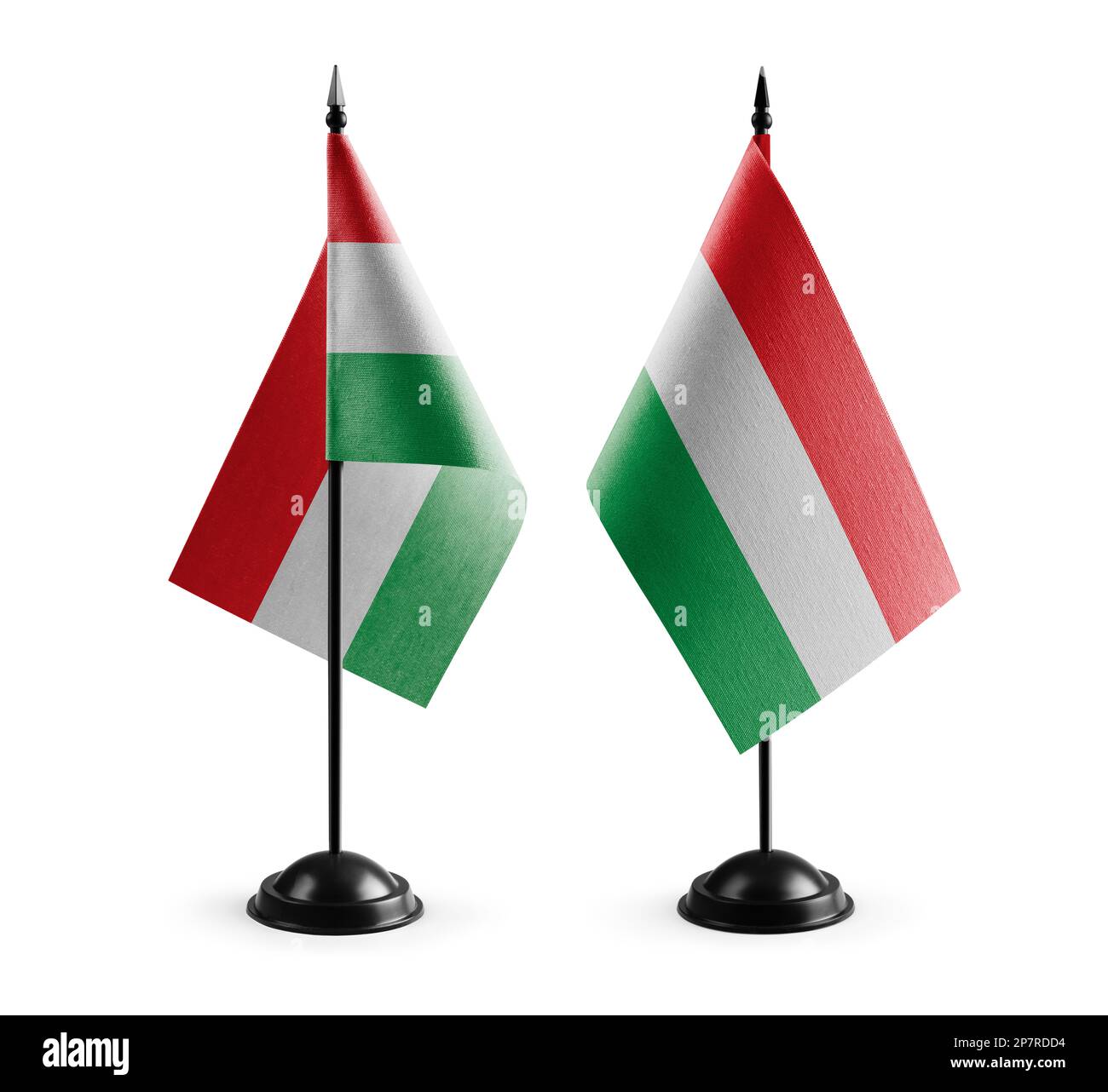 Small national flags of the Hungary on a white background Stock Photo ...